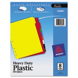HEAVY-DUTY PLASTIC DIVIDERS WITH MULTICOLOR TABS AND WHITE LABELS , 8 ...