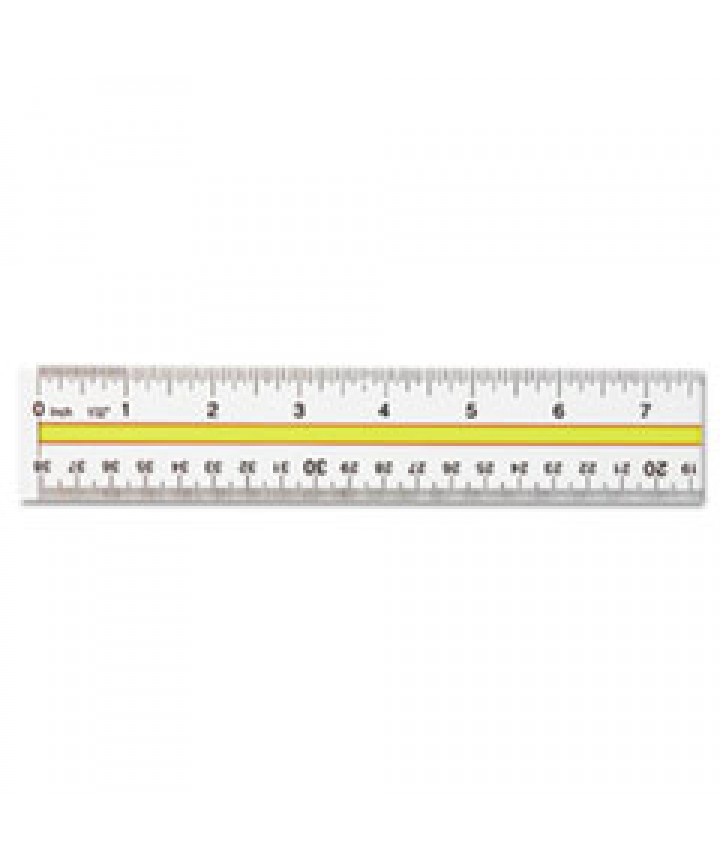 Stainless Steel Office Ruler With Non Slip Cork Base, 18"