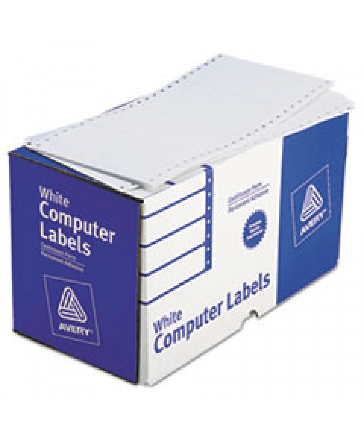 DOT MATRIX PRINTER MAILING LABELS, PIN-FED PRINTERS, 2.94 X 5, WHITE ...