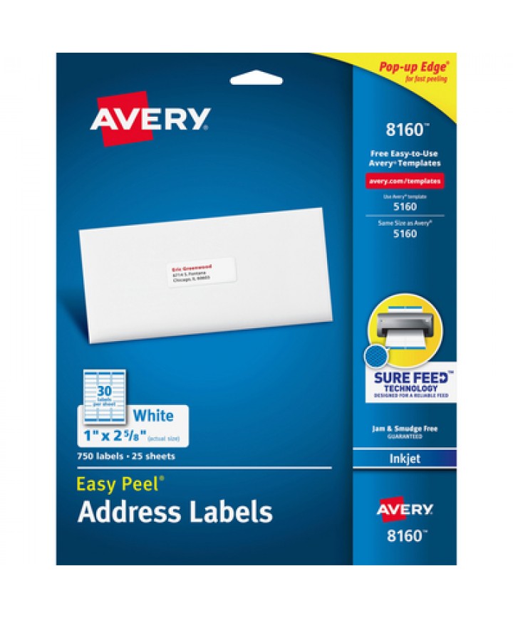 EASY PEEL WHITE ADDRESS LABELS W/ SURE FEED TECHNOLOGY, INKJET PRINTERS ...