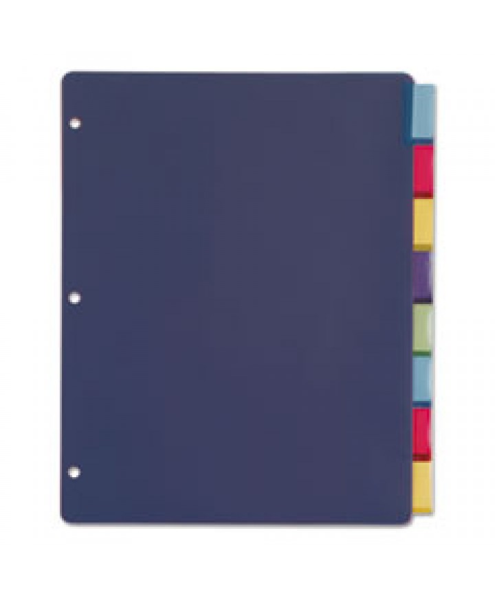 POLY INDEX DIVIDERS, 8-TAB, 11 X 8.5, ASSORTED, 4 SETS