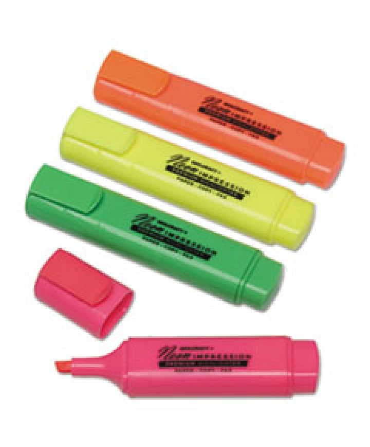 7520012381728 SKILCRAFT FLAT FLUORESCENT HIGHLIGHTER, CHISEL TIP ...