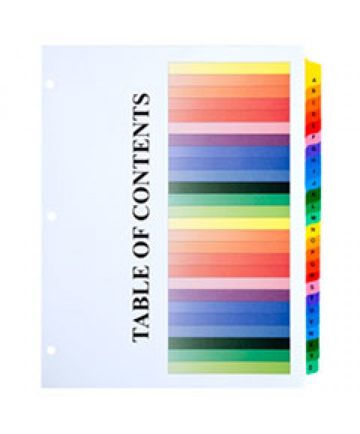 7530013683492 SKILCRAFT MULTIPLE INDEX SHEETS, 26-TAB, A TO Z, 11 X 8.5 ...