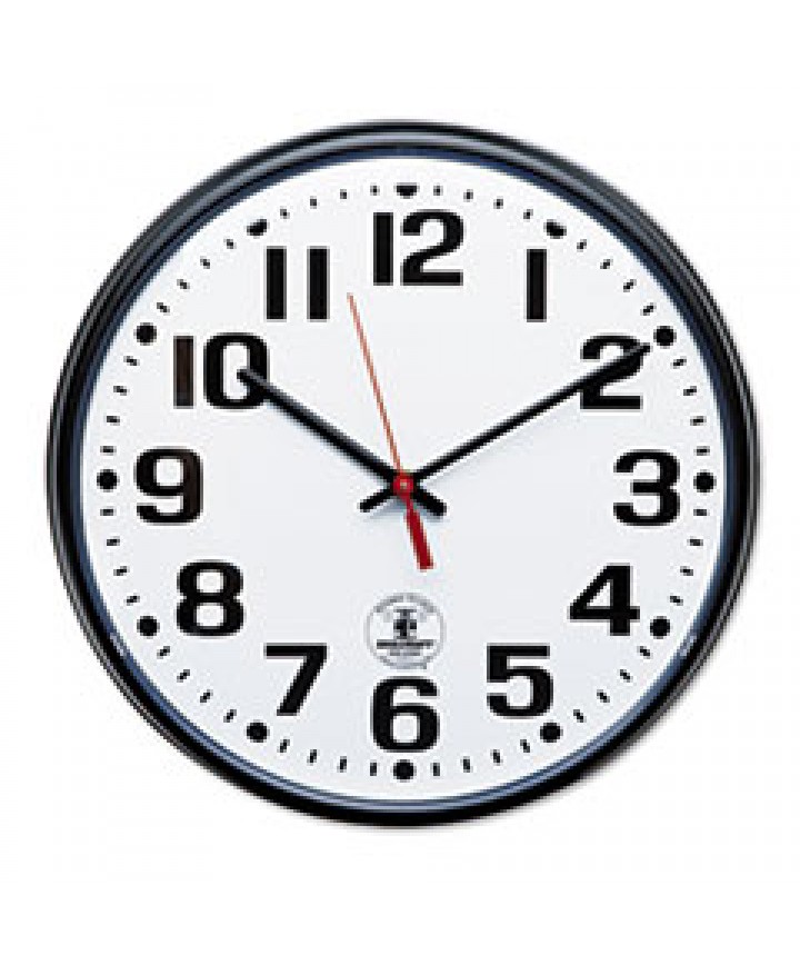 6645014919814 SKILCRAFT ATOMIC SLIMLINE WALL CLOCK, 12.75" OVERALL ...