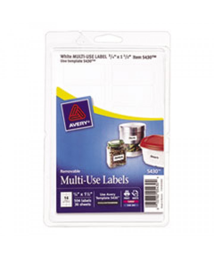 REMOVABLE MULTI-USE LABELS, INKJET/LASER PRINTERS, 0.75 X 1.5, WHITE ...