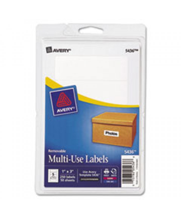 REMOVABLE MULTI-USE LABELS, INKJET/LASER PRINTERS, 1 X 3, WHITE, 5 ...