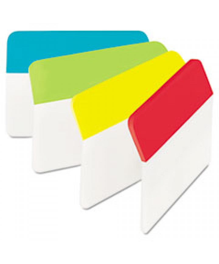 2" ANGLED TABS, LINED, 1/5-CUT TABS, ASSORTED PRIMARY COLORS, 2" WIDE ...